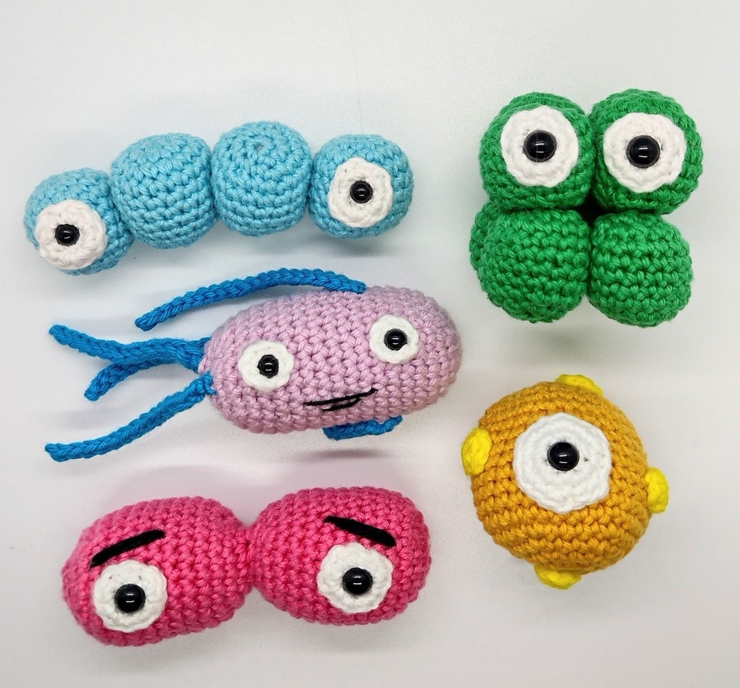 Mini Microbes Crochet Pattern, Bacteria, Microbiology, Science, Biology ...