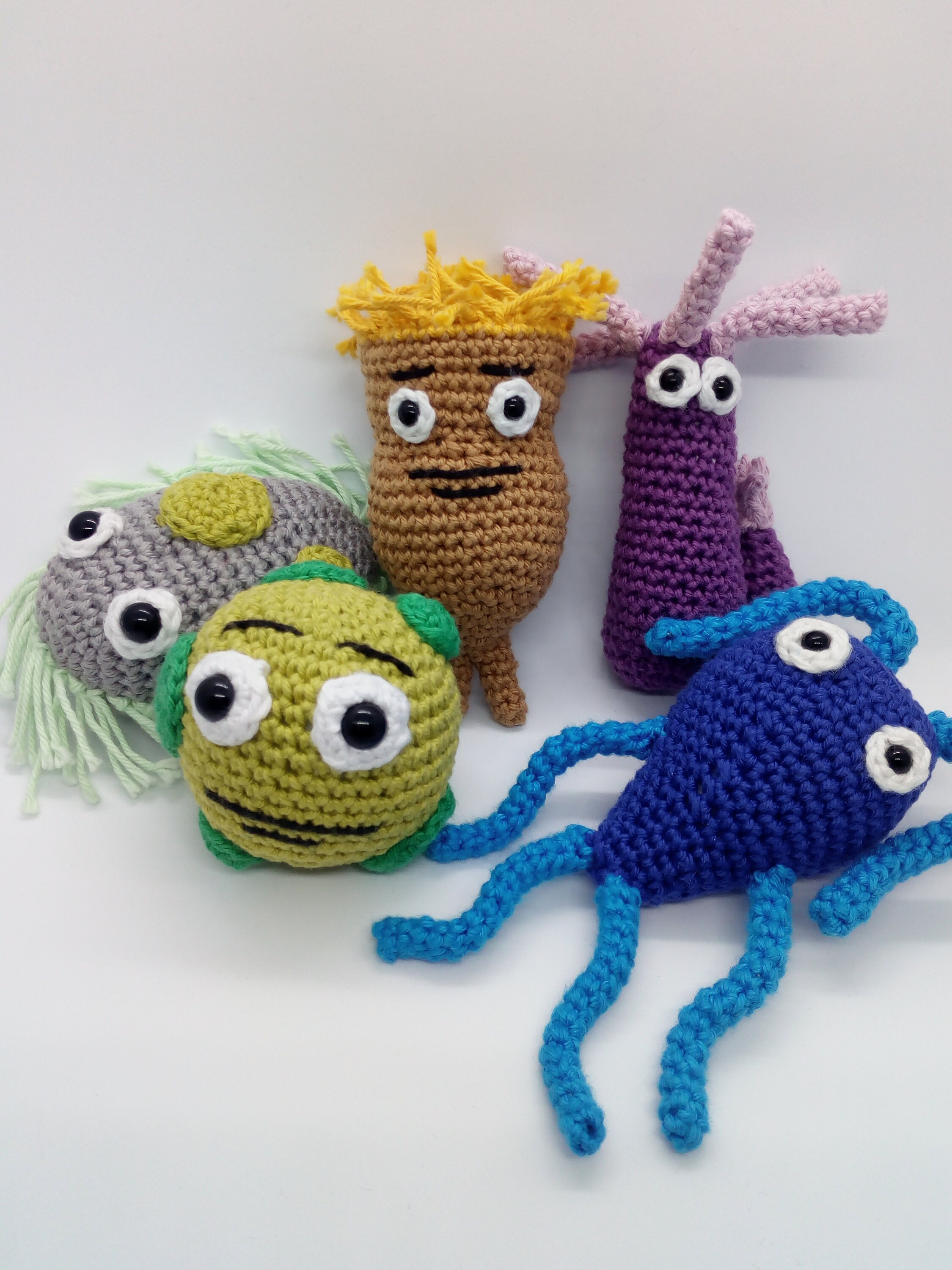 Crochet Pattern 'protist Pals' Set of 5 Models, Ciliate, Giardia, Hydra ...