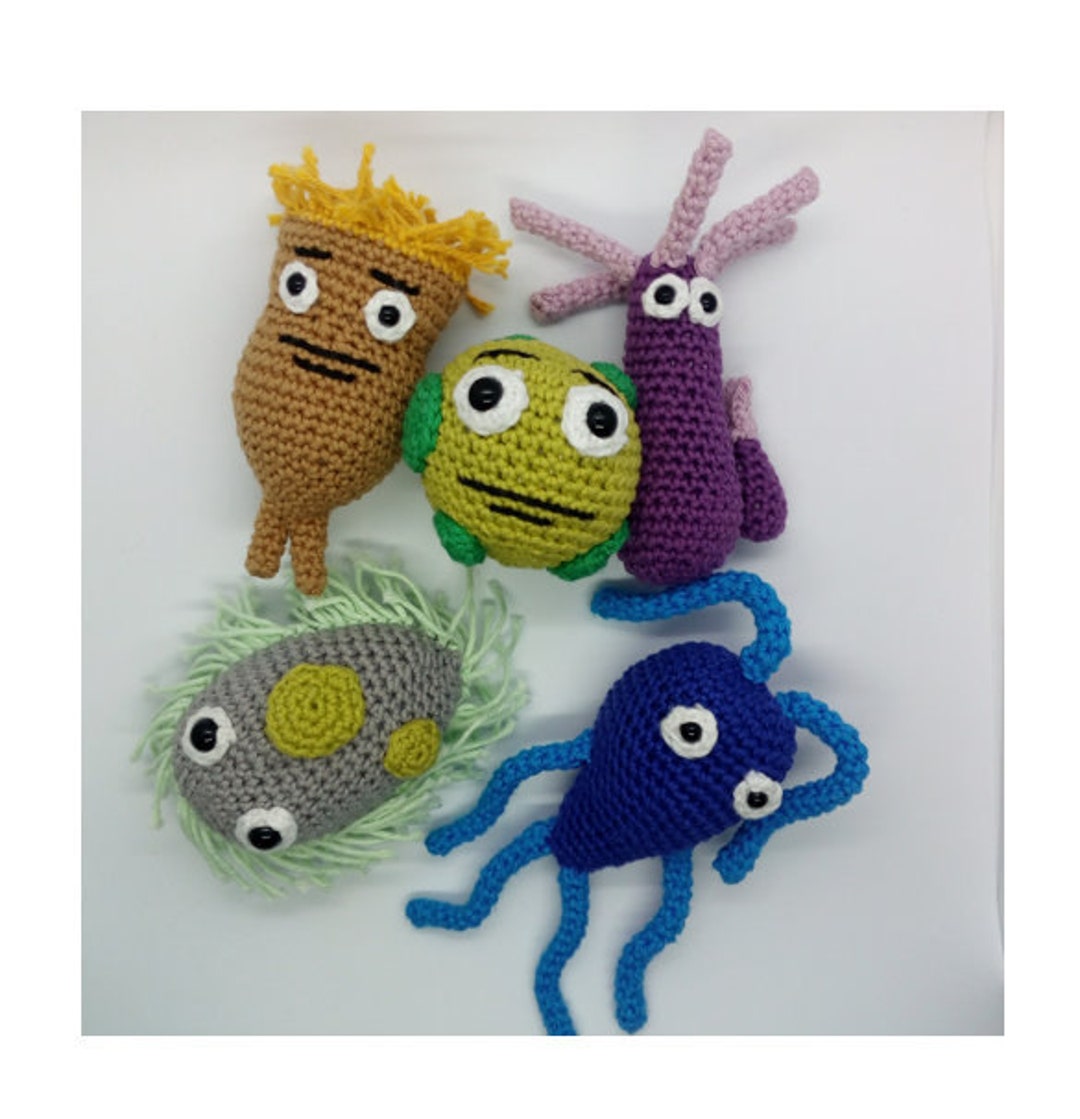 Crochet Pattern 'protist Pals' Set of 5 Models, Ciliate, Giardia, Hydra ...