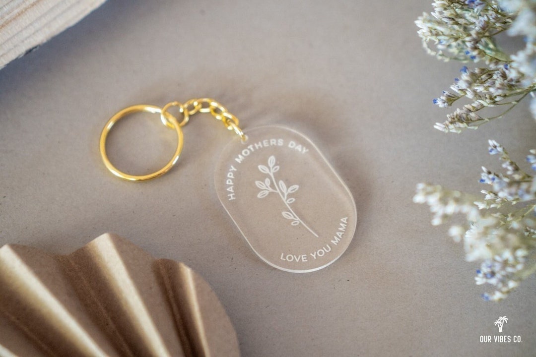 Mom Flower Personalized Message Keychain, Mothers Day Gift, Custom Mom ...