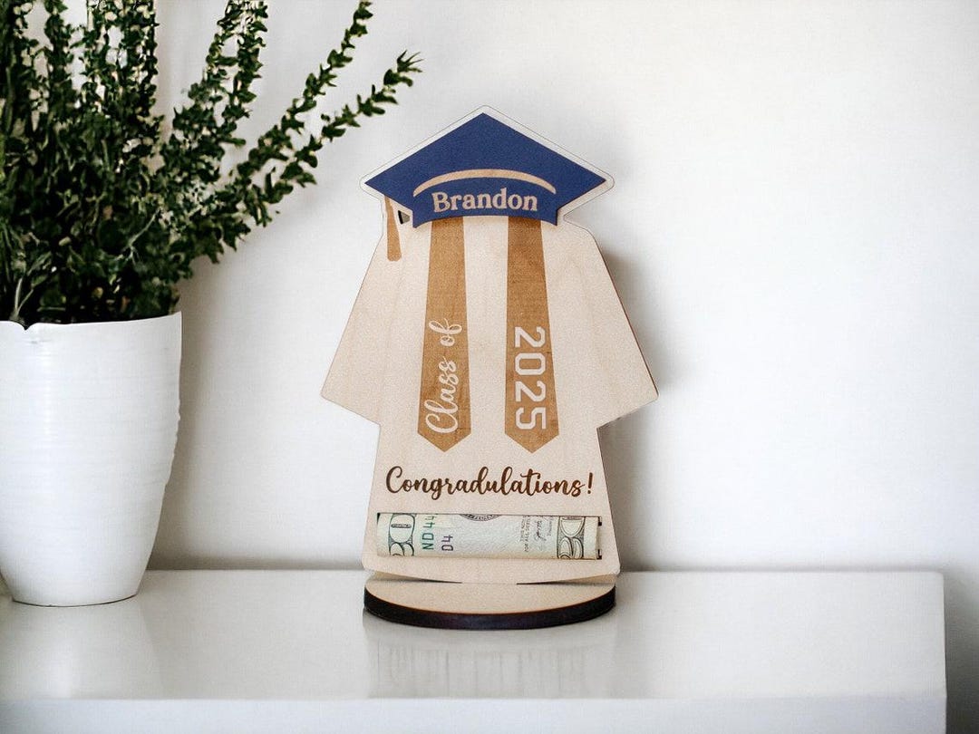 2025 Graduation Gown Money Holder Frame | Custom Message, Handmade ...