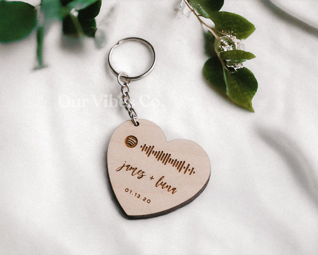 Spotify Heart Shape Code Keyring | Personalised Keyring, Custom Music ...