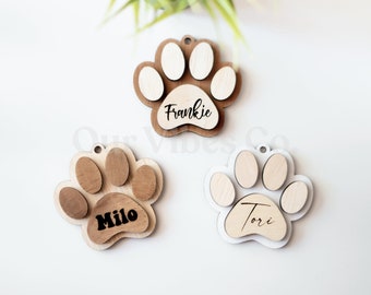 Personalized Dog Paw With Snowflakes and Wings Christmas Ornament Laser Engraved the Perfect ...