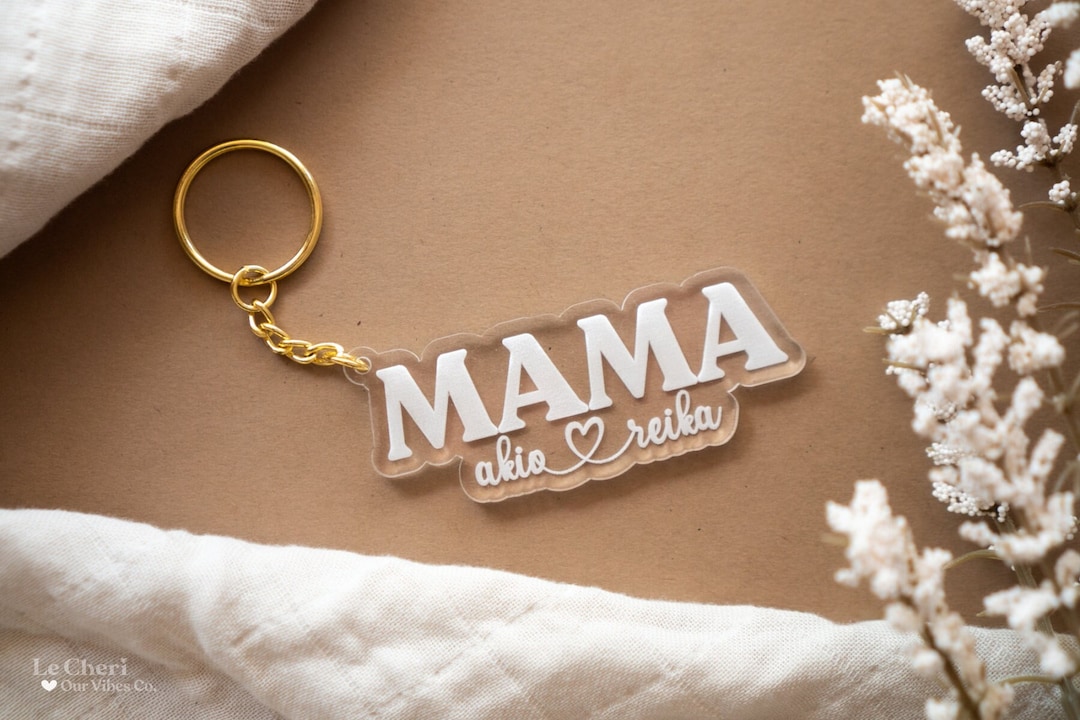 MAMA Keychain With Kids Name Mom Keychain, Customized Mom Keychain ...
