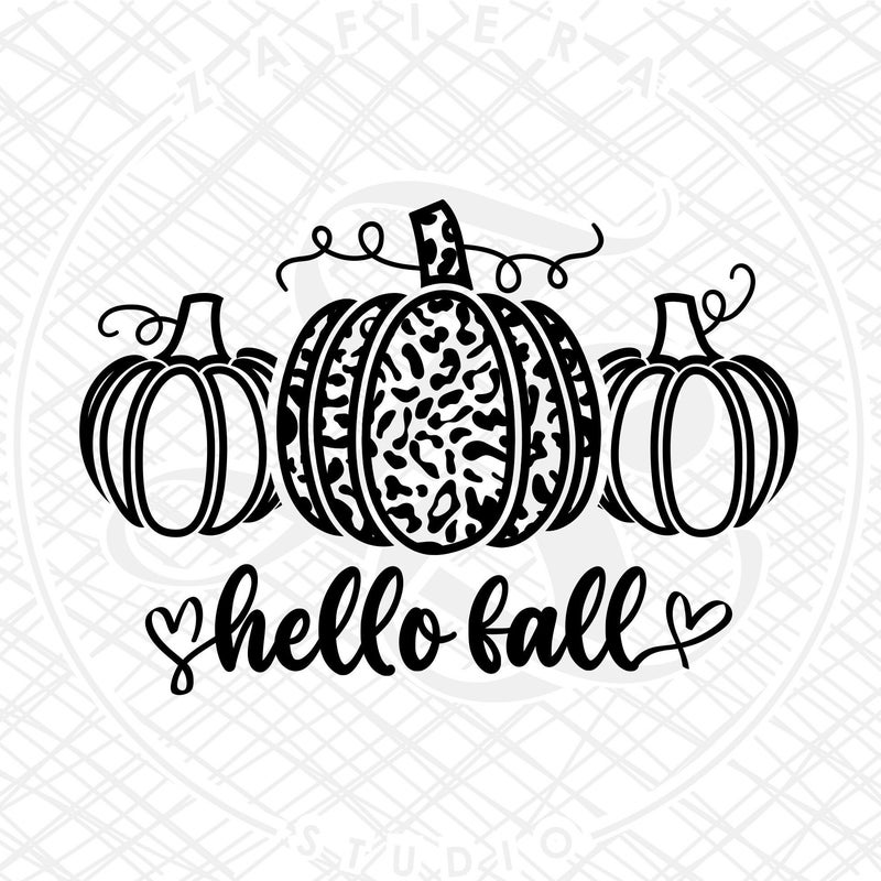 Hello Fall Pumpkin Svg - Etsy