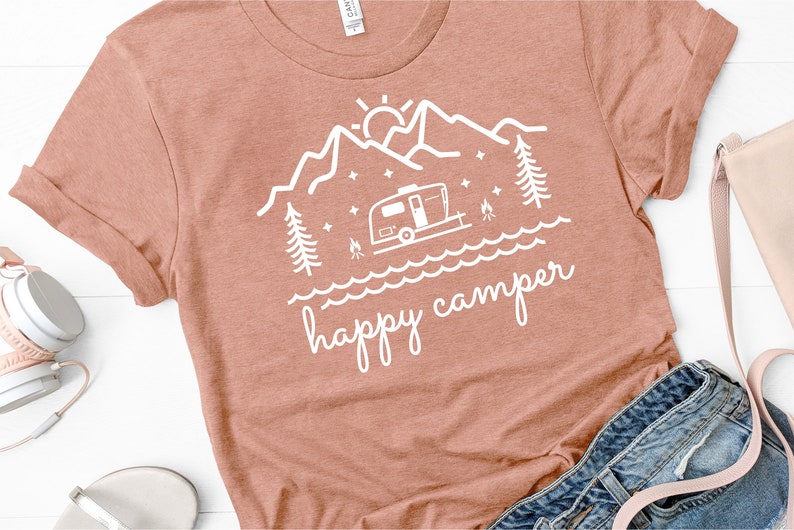 Happy Camper Svg Camper Camp Life Camping Shirt Svg | Etsy