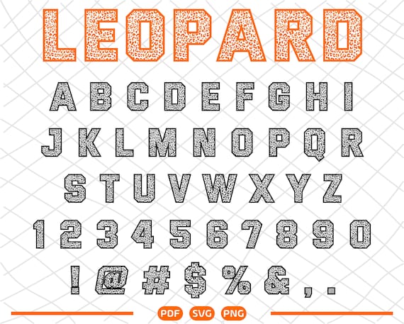 Leopard Font SVG Leopard Font PDF Leopard Font PNG Leopard - Etsy