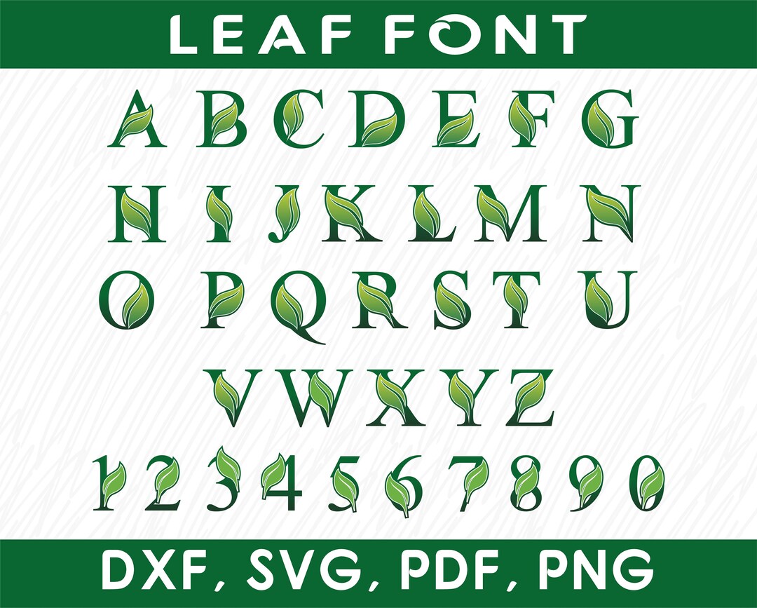 Leaf Font SVG, Green Font SVG, Summer Font SVG, Letters Cricut Clipart ...