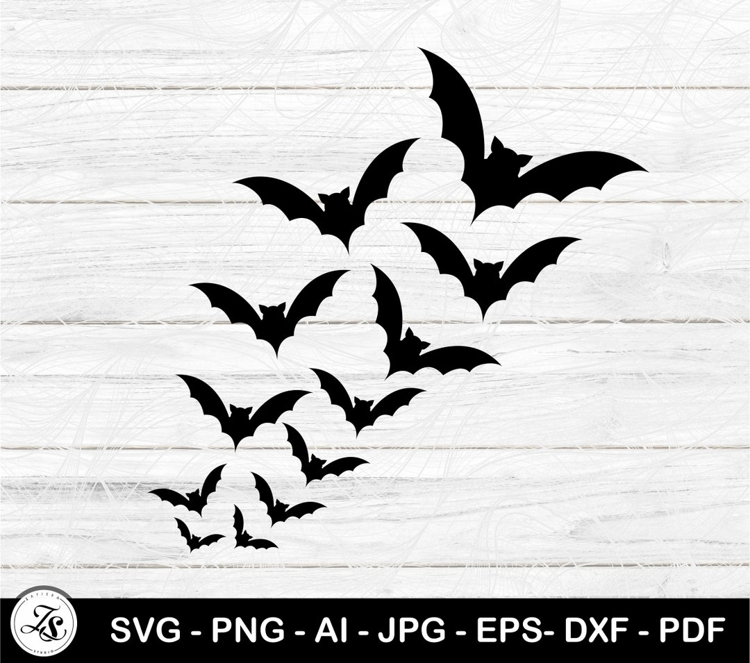 Bat Swarm, Bat Swarm Svg, Fall, Autumn, Bats Svg, Halloween SVG ...
