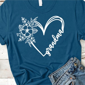 Grandma Flower Heart, Grandma Svg, Oma Svg, Mimi Svg, Gigi Svg, Abuela ...