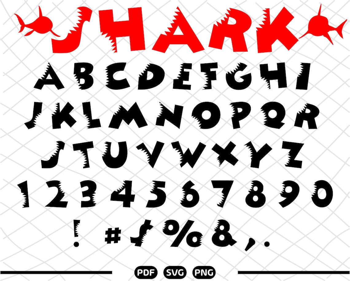 Shark Font Svg Shark Alphabet Svg Shark Font Svg Files for Cricut Shark ...