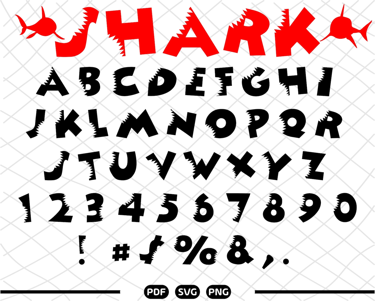 Shark Font Svg Shark Alphabet Svg Shark Font Svg Files for Cricut Shark ...