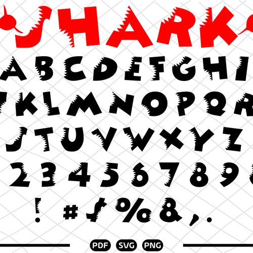 Shark Font Svg Shark Alphabet Svg Shark Font Svg Files for - Etsy