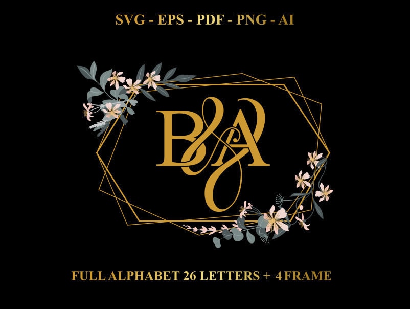 B&A Logo Design Lettering A-z Calligraphy Logo Swash | Etsy UK