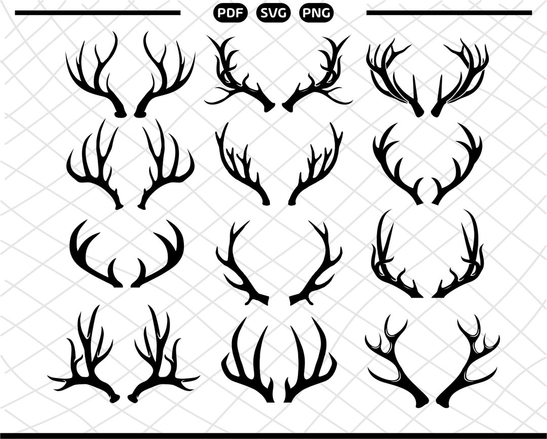 Deer Svg Deer Antlers Svg Horn Svg Antler Svg Antler Vector Cut File