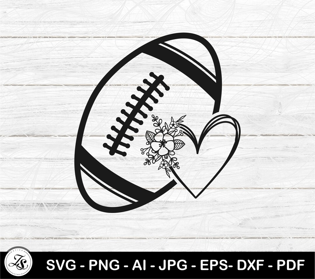Football With Heart Football Svg Mom Football Heart - Etsy