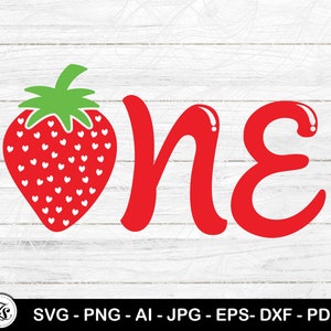 One, Strawberry, First Birthday, Berry Birthday Svg, Strawberry ...