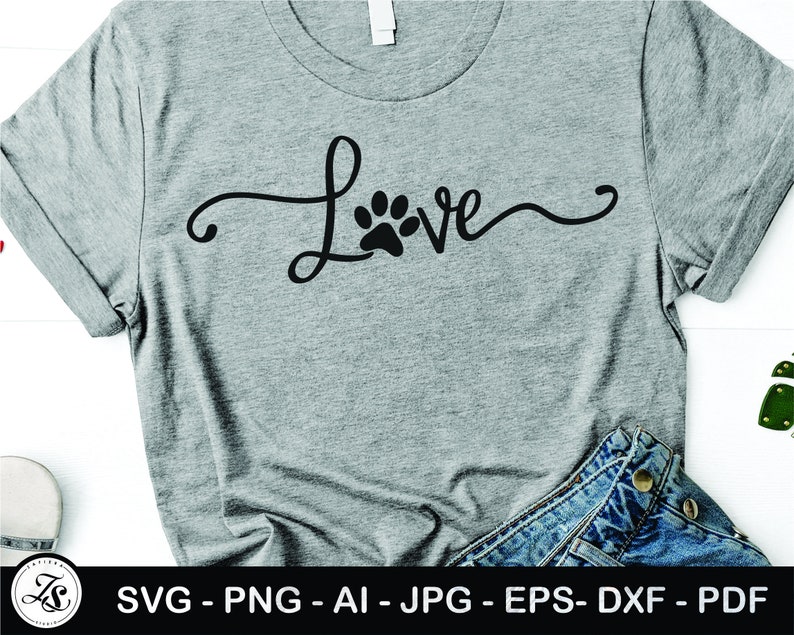 Love Paw Print Love Paw Print Svg Paw SVG Dog Paw Prints - Etsy