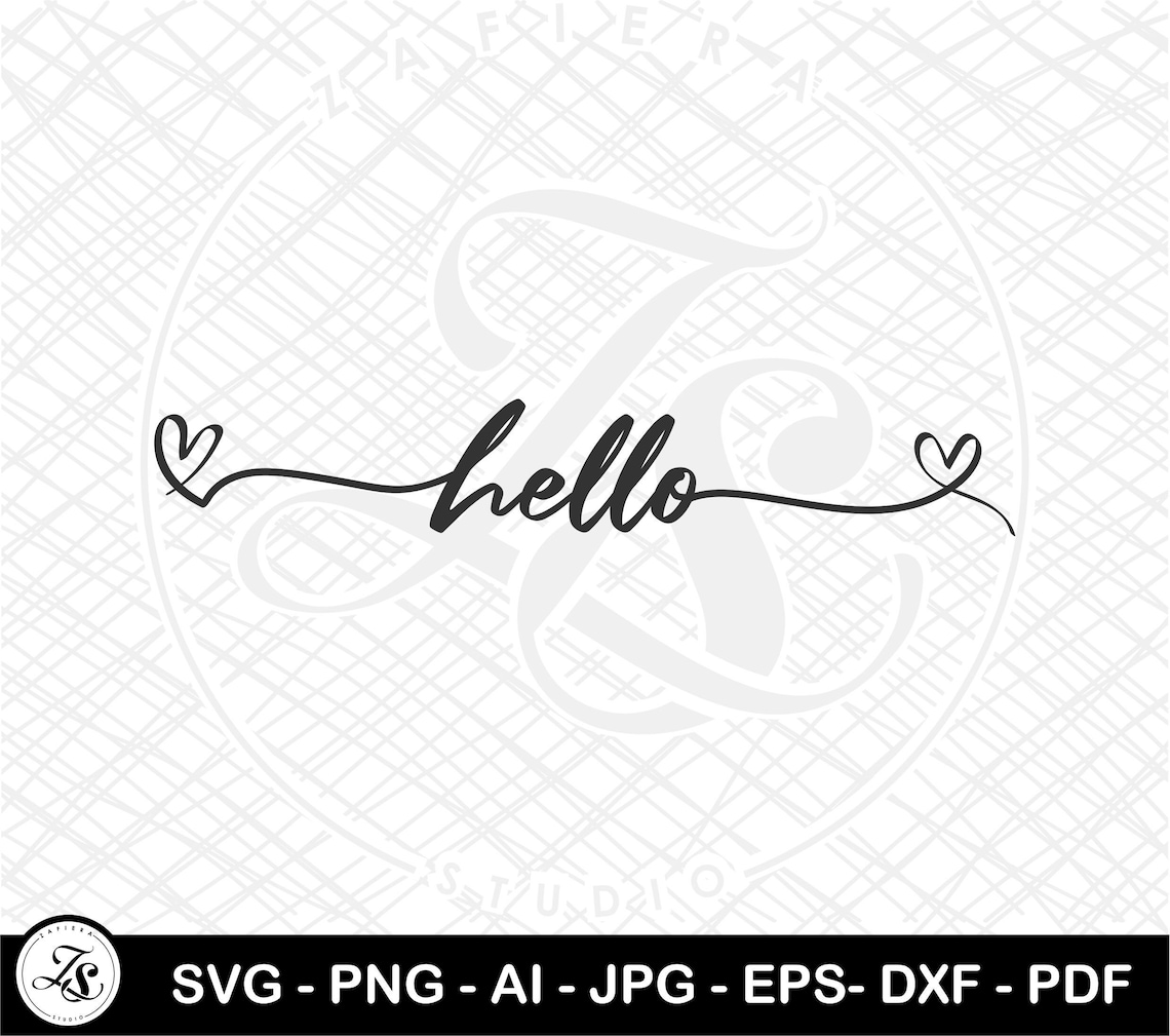 Hello SVG, Welcome Svg, Hello Png, Hello Cut File, Front Door Sign SVG ...