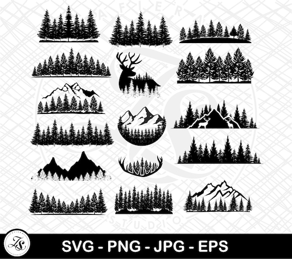Forest Svg Bundle Pine Tree Bundle Pine Tree Border Svg - Etsy