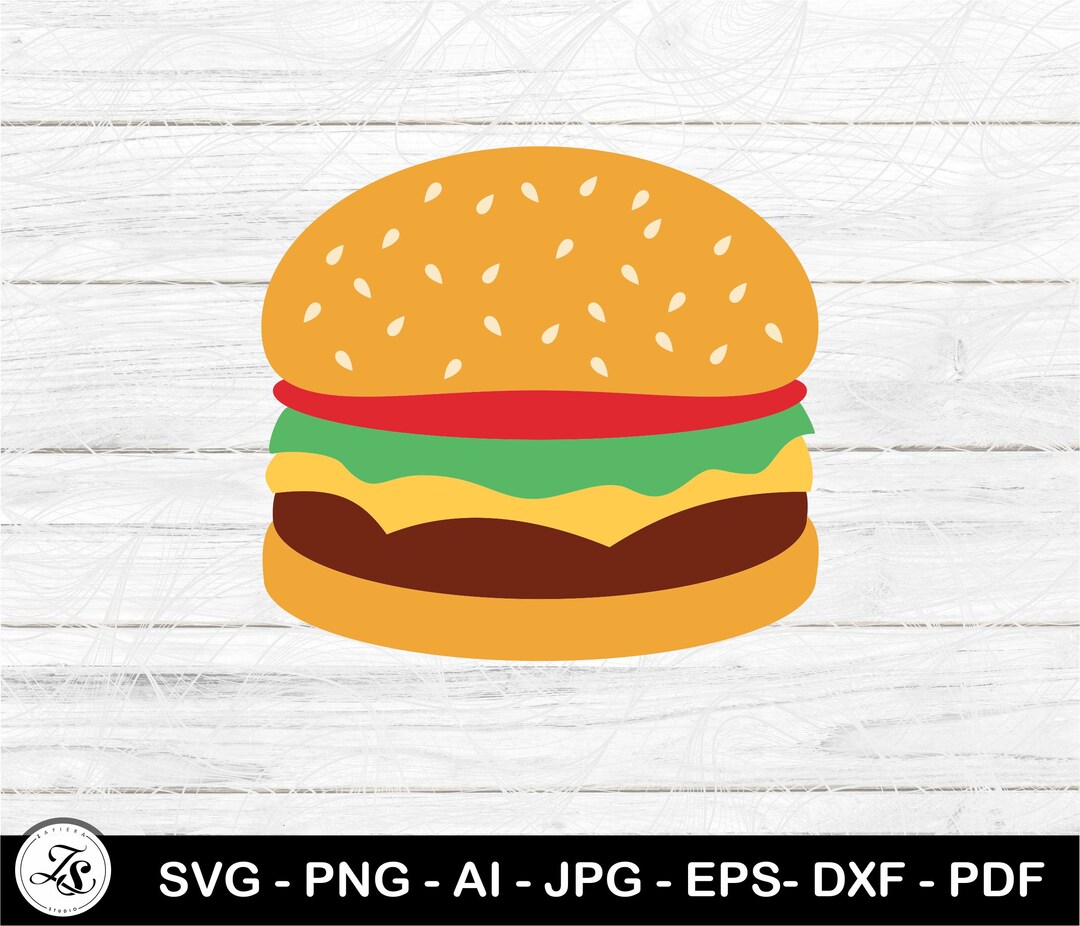 Hamburger Svg, Burger Svg, Cheeseburger Svg, Hamburger Clipart for ...