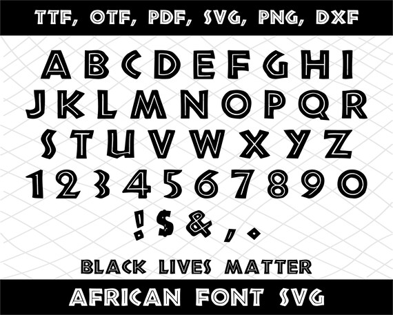 African Font SVG DXF PNG Alphabets Letters Cuttable Font - Etsy