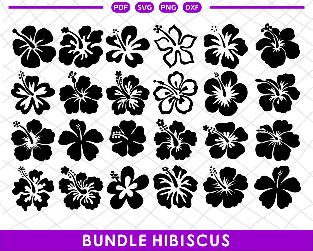 Hawaii Flower Svg Hibiscus Clipart Hibiscus Decal Hibiscus Stencil ...