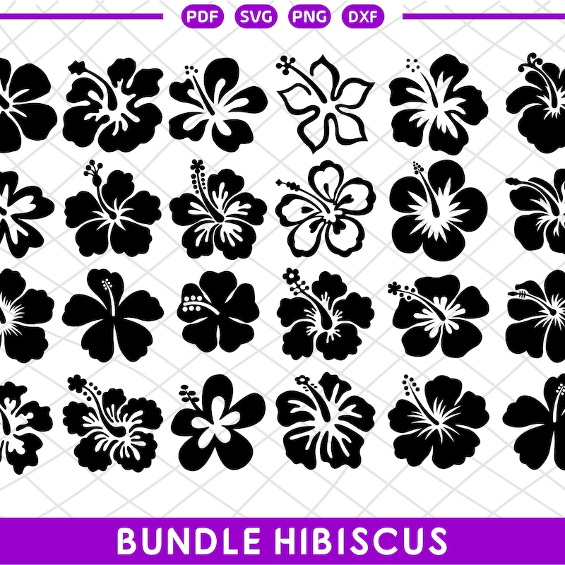 Hibiscus Flower Svg - Etsy