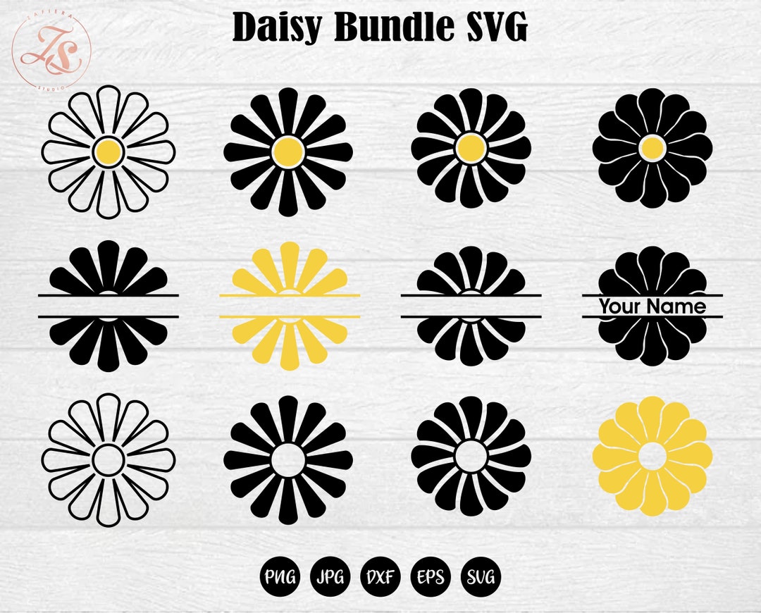 Daisy SVG, Daisy Split Monogram, Spring Svg, Daisy Png, Flower SVG ...