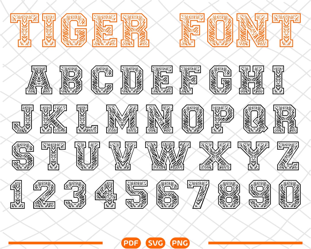 Tiger Font Svg Tiger Font Png Animal Font Svg Tiger Alphabet Svg Tiger ...