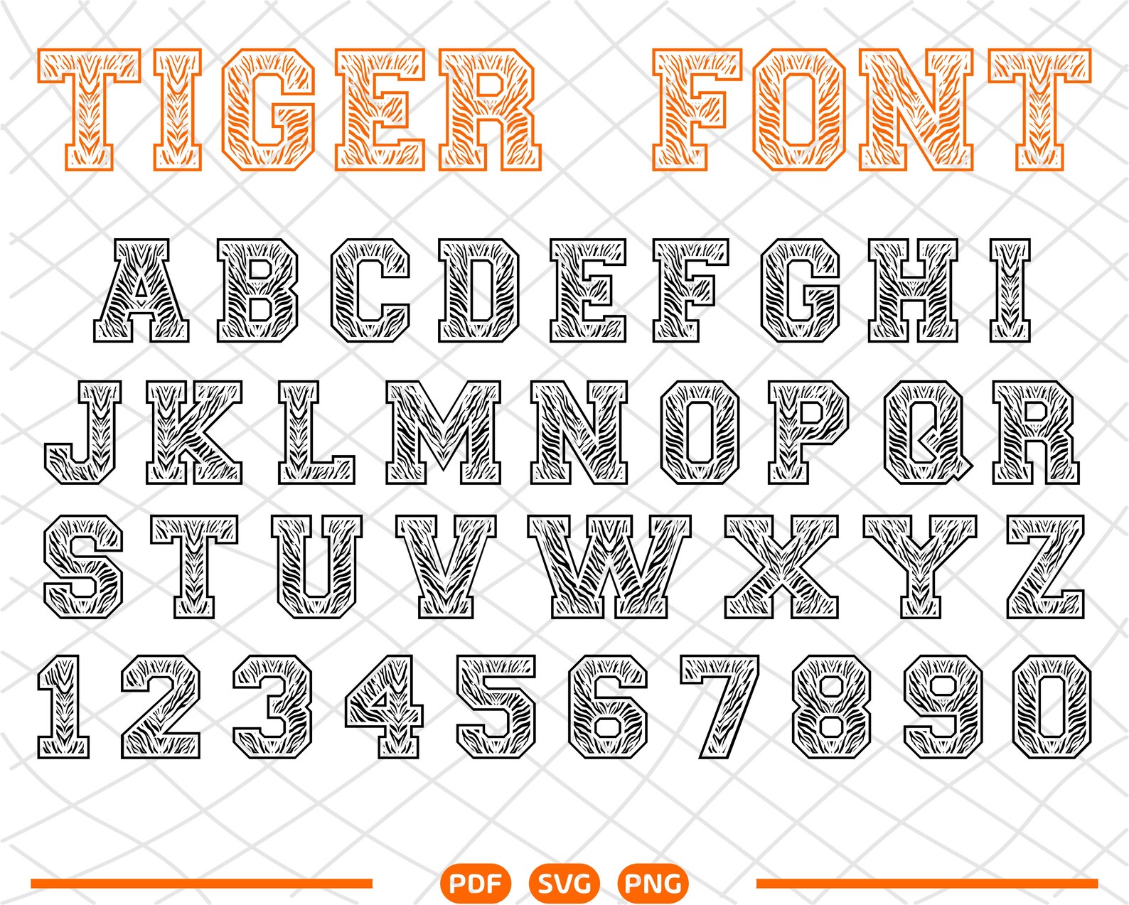 Tiger Font Svg Tiger Font Png Animal Font Svg Tiger Alphabet | Etsy
