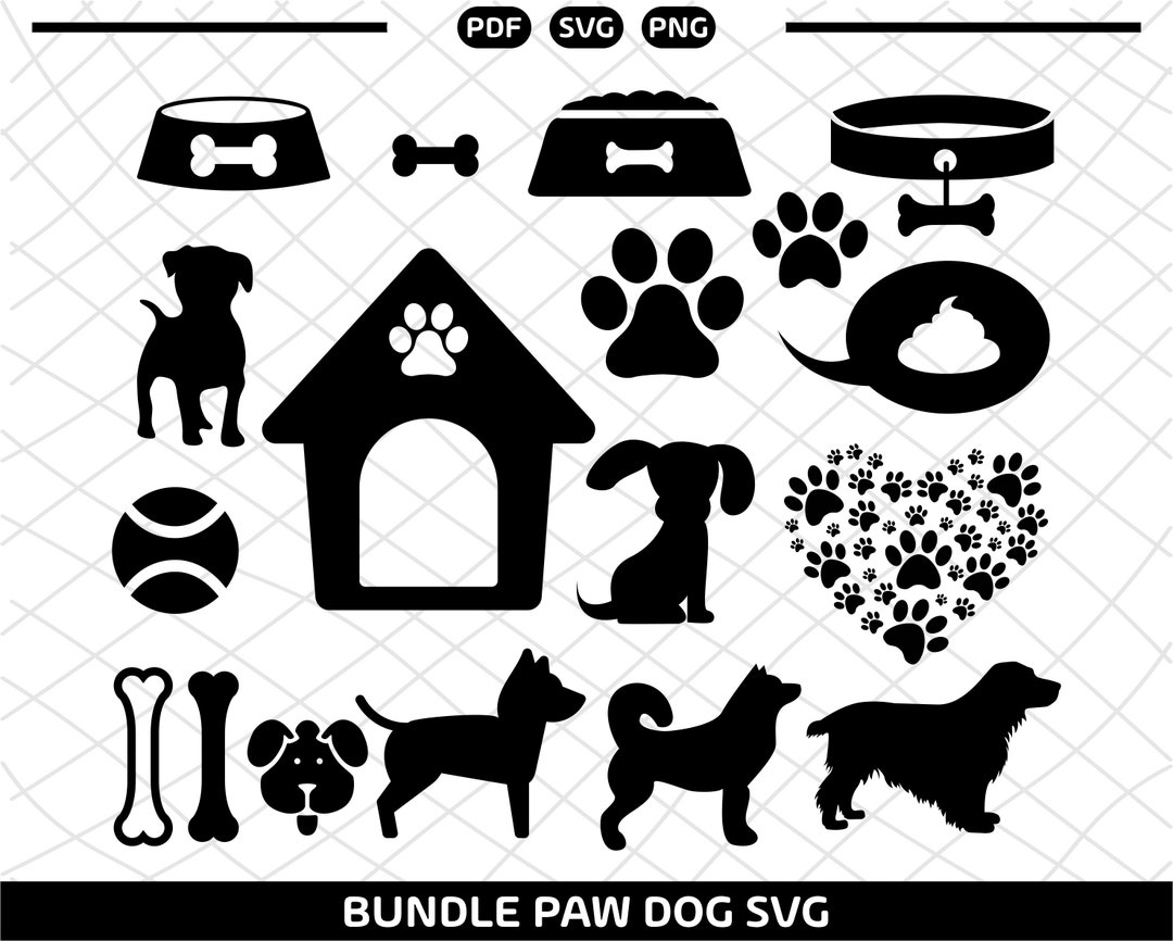 Dog Svg Paw Dog Svg Cut File Paw Prints Svg Pet Svg Dog Svg Dog House ...