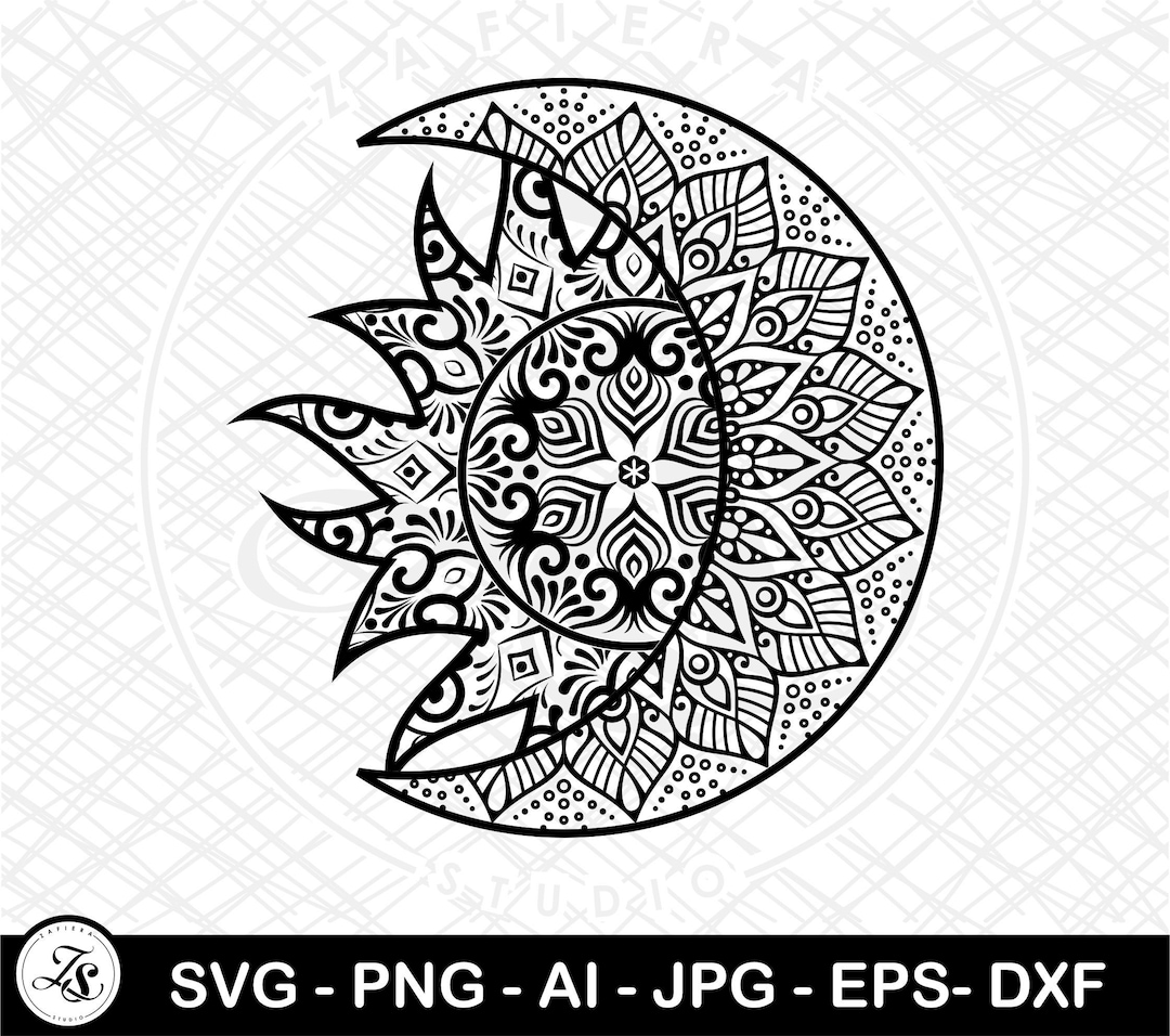 Sun and Moon Svg, Celestial Svg, Sun Svg, Moon Svg, Boho Svg, Mystical ...