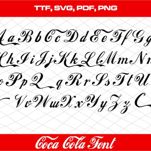 Coca Cola Font Alphabet SVG PNG DXF | Etsy Australia