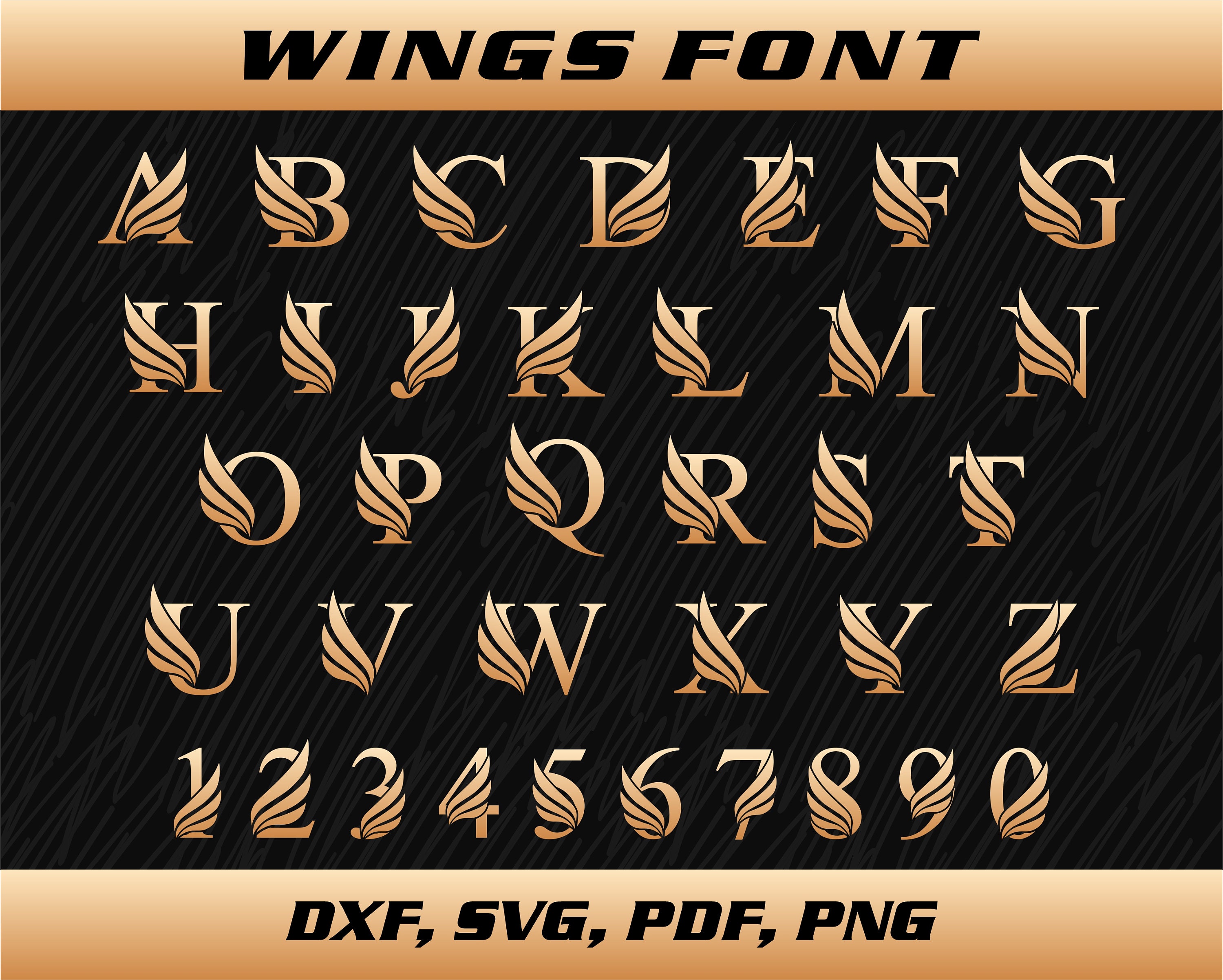 Wings font SVG Angel font SVG Flying SVG font For Cricut font svg wing ...