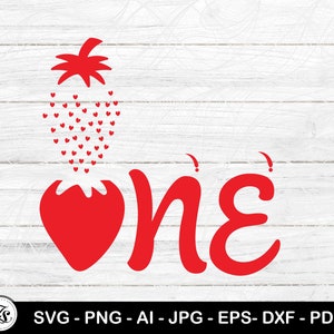 One, Strawberry, First Birthday, Berry Birthday Svg, Strawberry ...