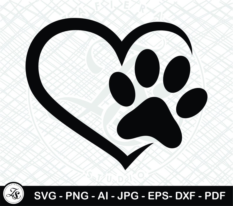 Paw Print Heart, Paw Print Heart SVG, Dog SVG, Dog Mom Svg, Dog Mama ...