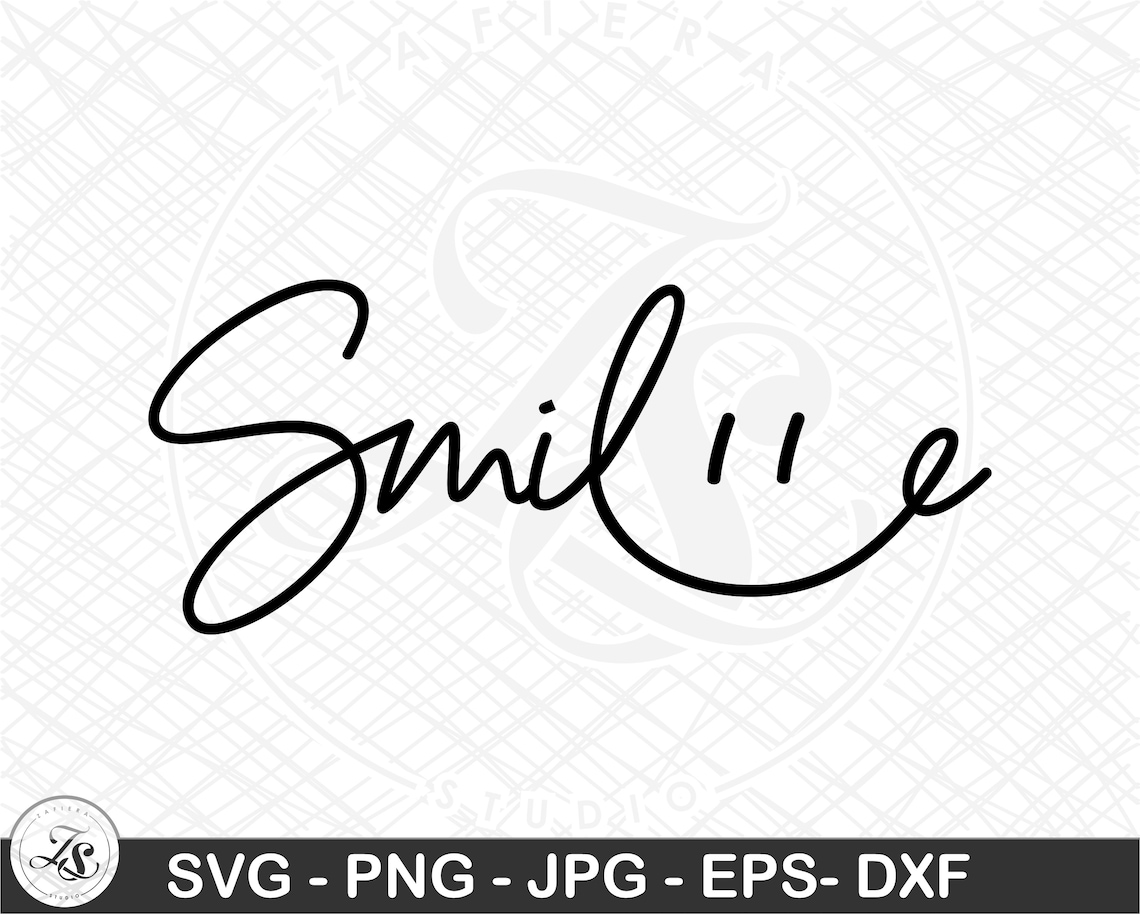 Smile SVG Fine and Fancy Smile Cursive Capitalized Happy Face - Etsy UK