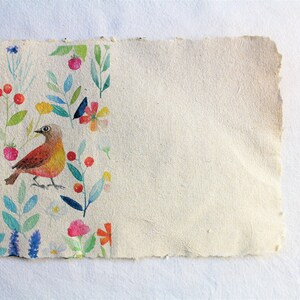 Beautiful Watercolor Handmade Paper Set Handmade Stationary Floral and ...