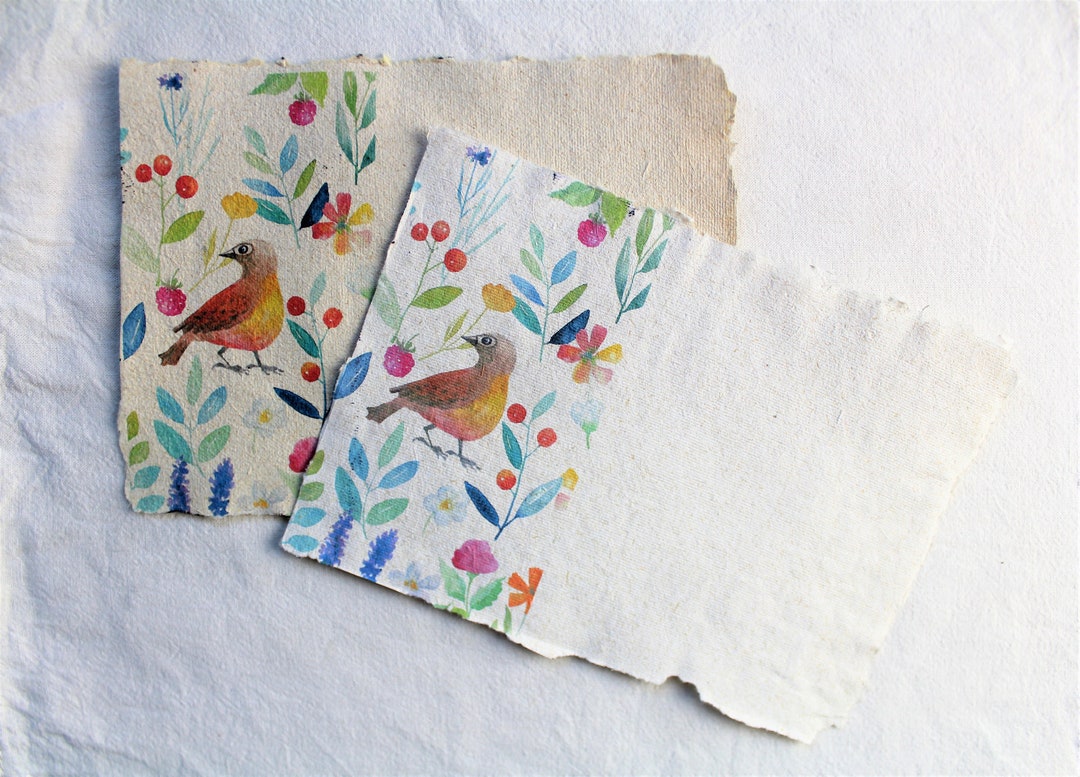 Beautiful Watercolor Handmade Paper Set Handmade Stationary Floral and ...