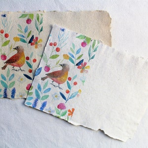 Beautiful Watercolor Handmade Paper Set Handmade Stationary Floral and ...