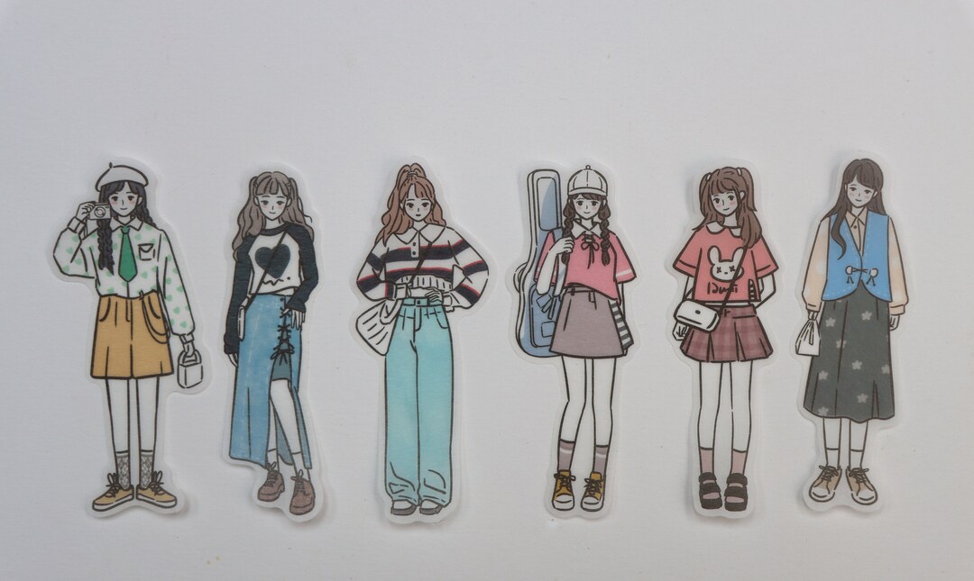 20 PCS Girls Stickers Decorative Girl Stickers Fashion Girl Sticker Set ...