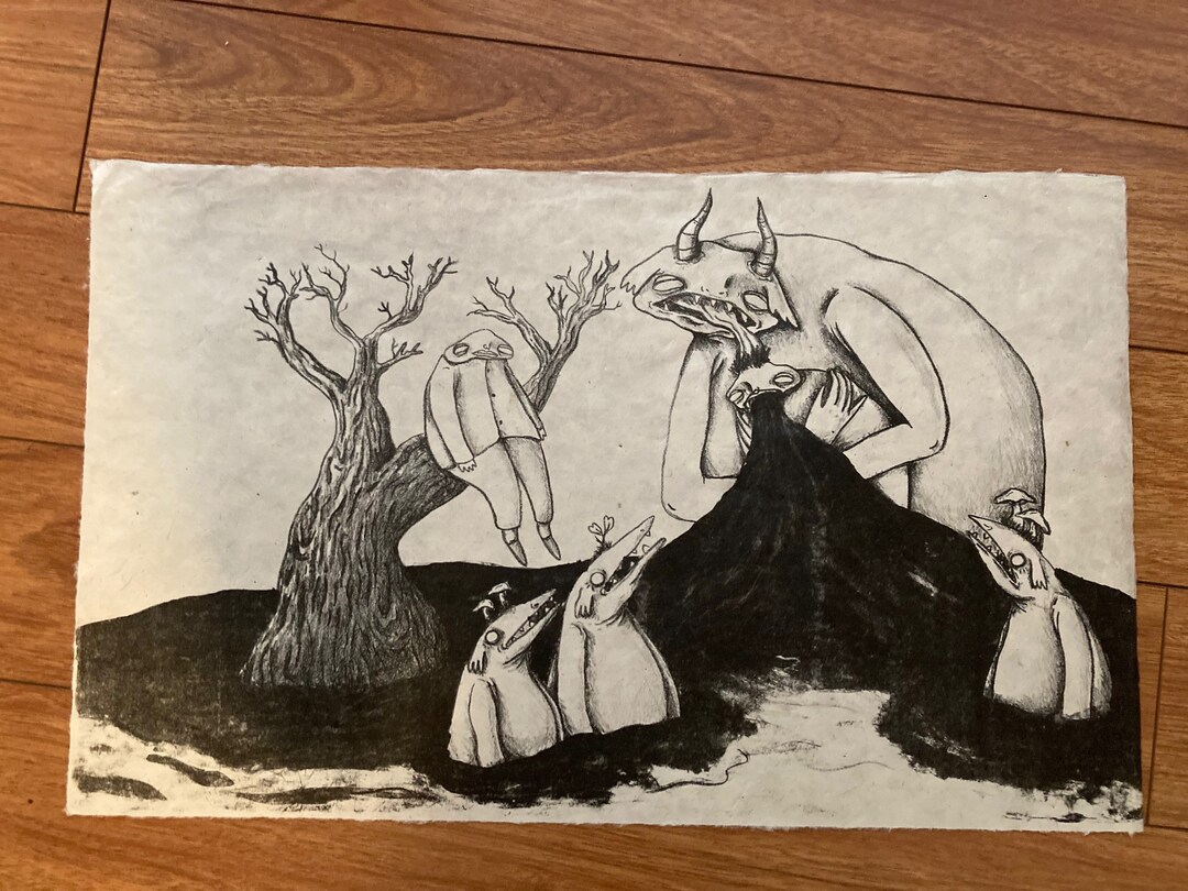 Weird Surrealist Lithograph Print - Etsy