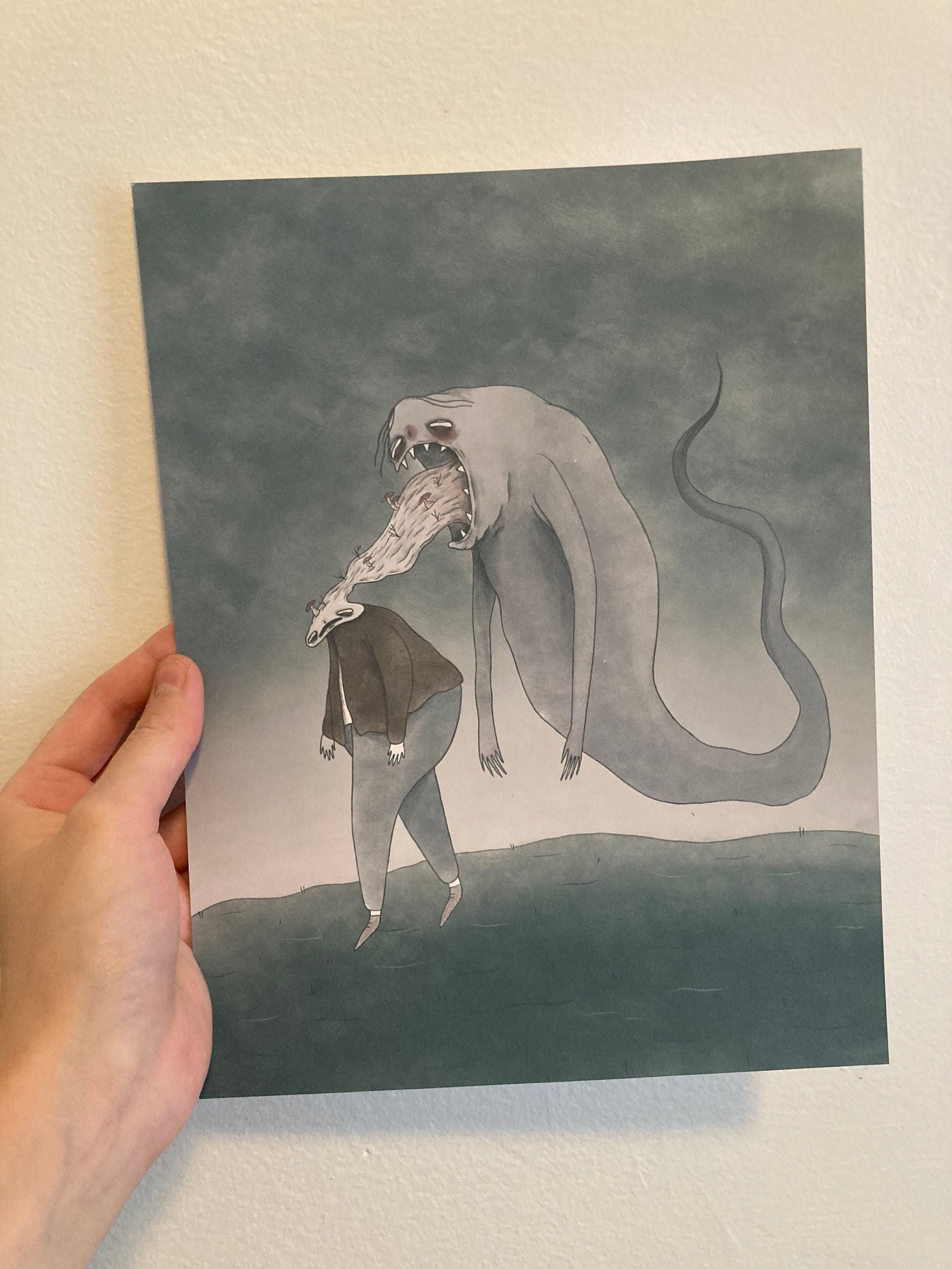 Creepy Ghoul Art Print - Etsy