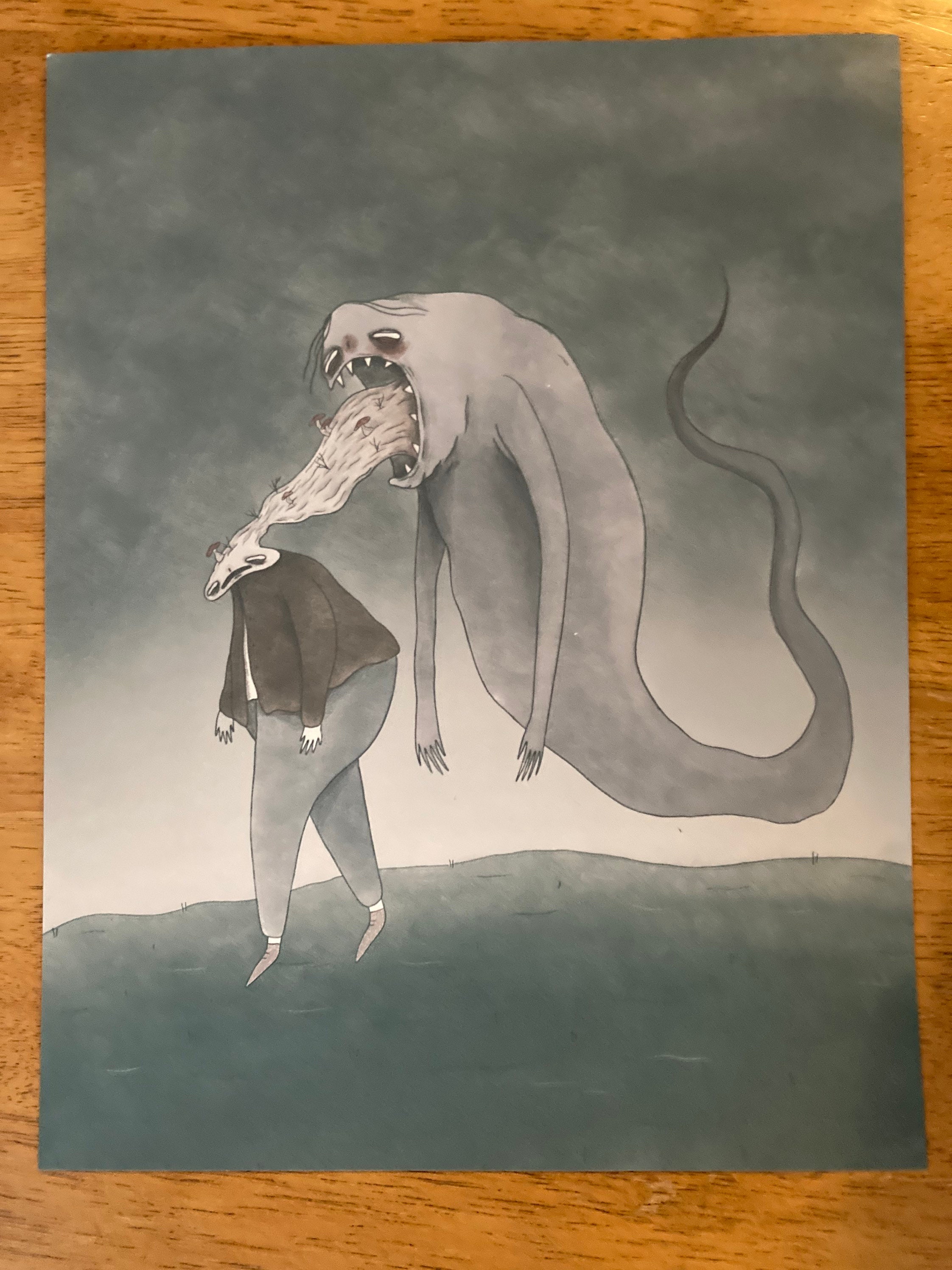 Creepy Ghoul Art Print - Etsy