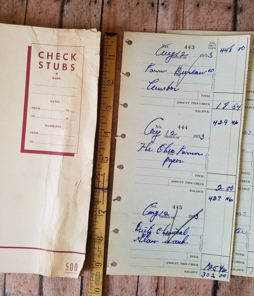 1950's Check Stubs Vintage Checks Mixed Media Collage - Etsy
