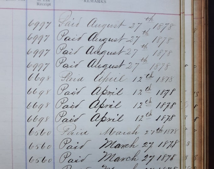 Antique Tax Ledger - Etsy