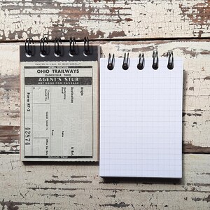Mini Notepad; Vintage Bus Ticket,graph Paper - Etsy