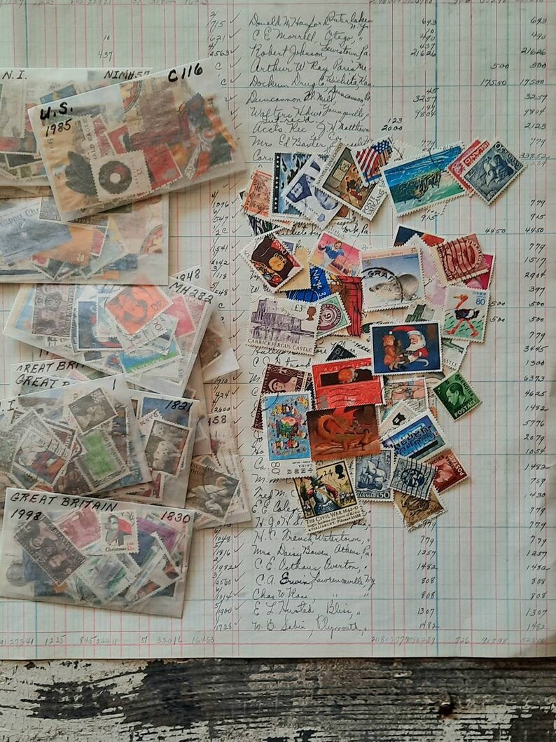 Postage Stamps:used Canceled Journaling Mixed Media - Etsy