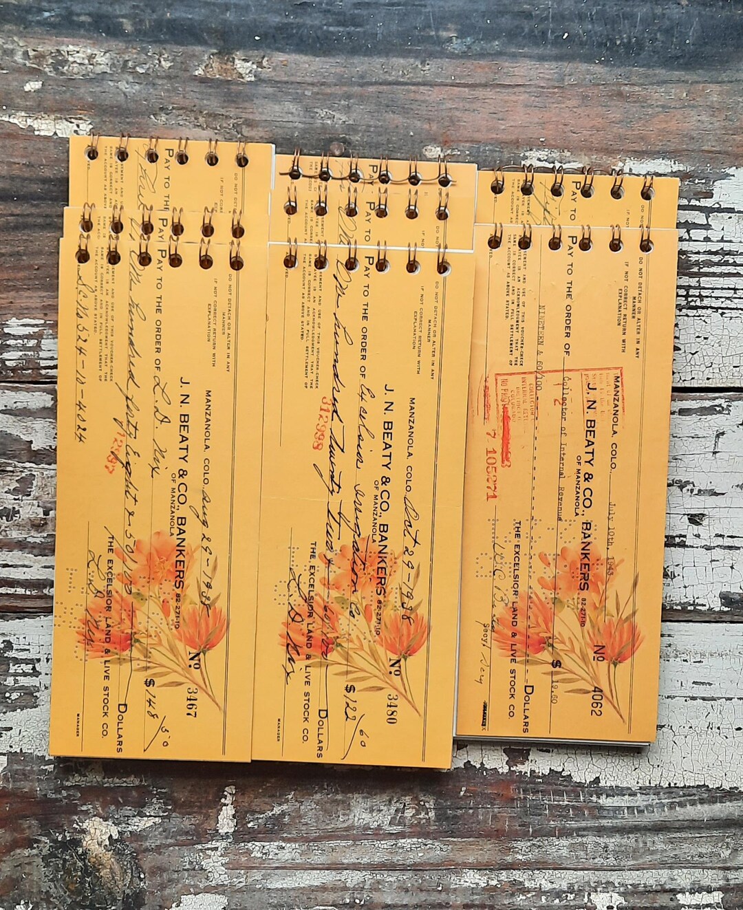 Check Notepad; 1930's, Used Check, Yellow - Etsy